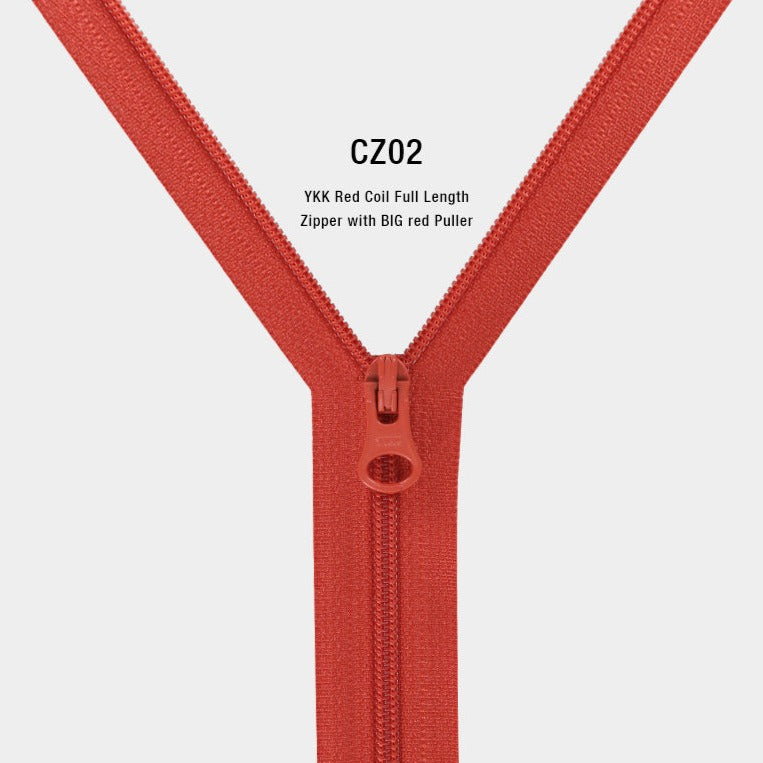 YKK Red Coil Full Length Zipper with BIG red Puller – sobike-active